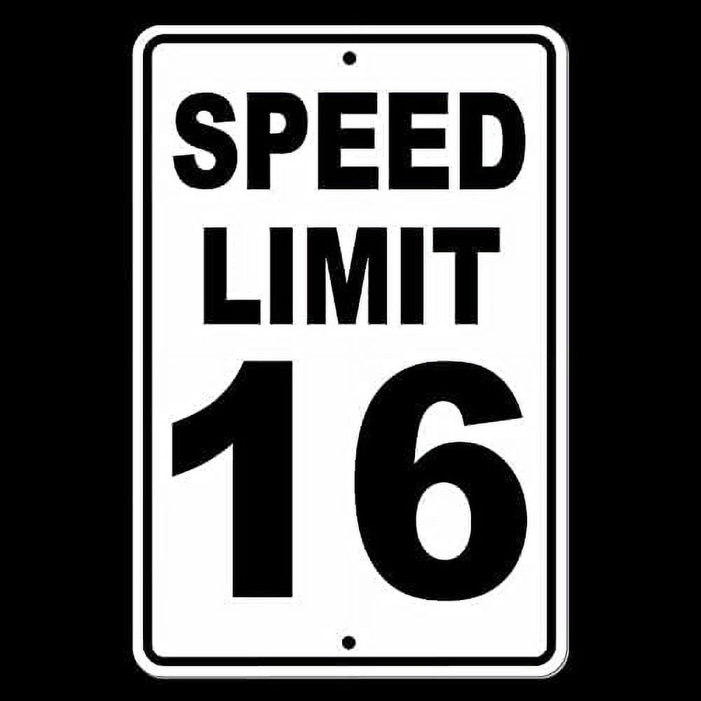 Speed Limit 16 Sign Metal MPH slow WARNING Traffic Road Highway ...