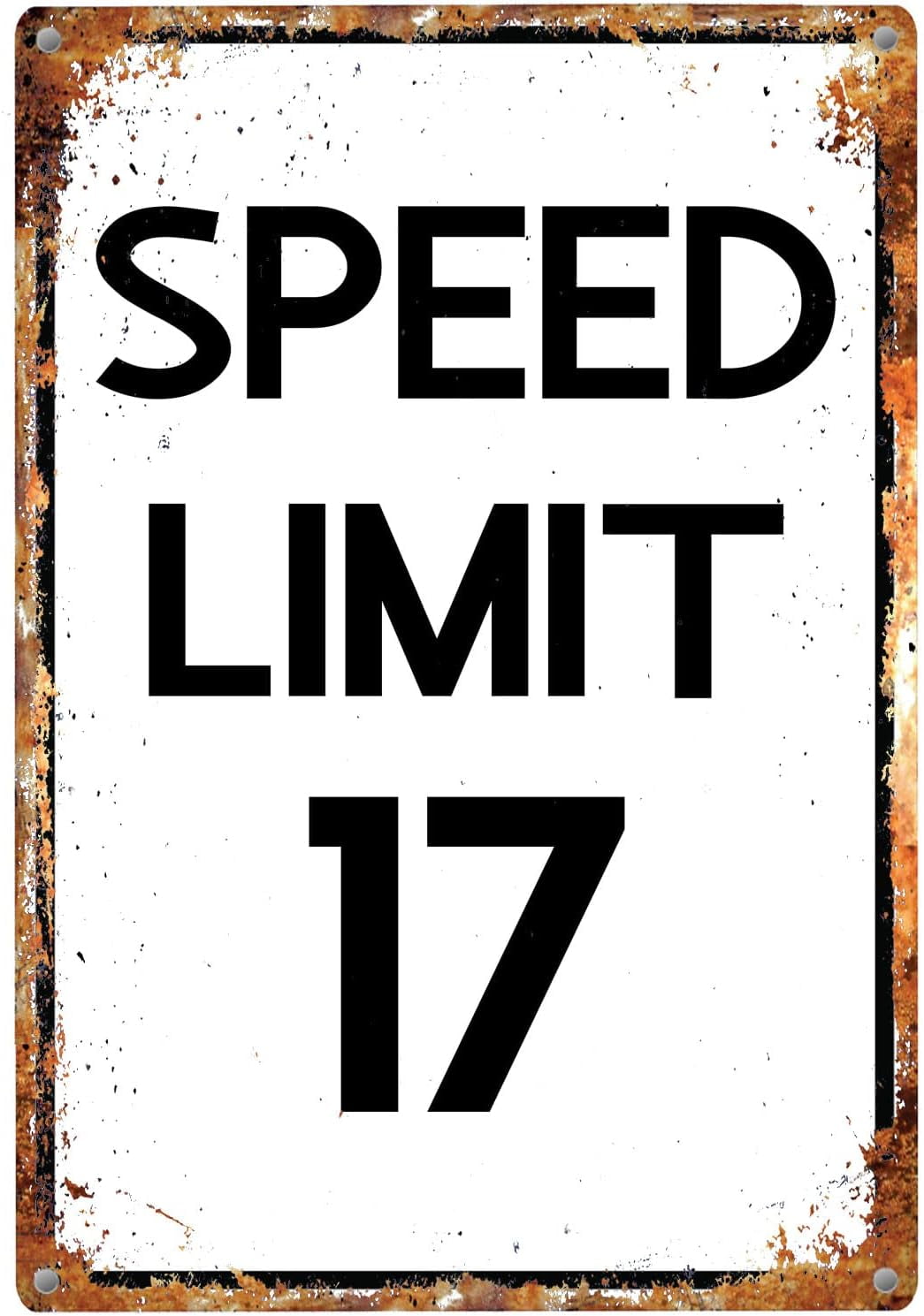 Speed Limit 17 MPH Warning Metal Sign, 8 X 12 Inch Retro Poster Road ...