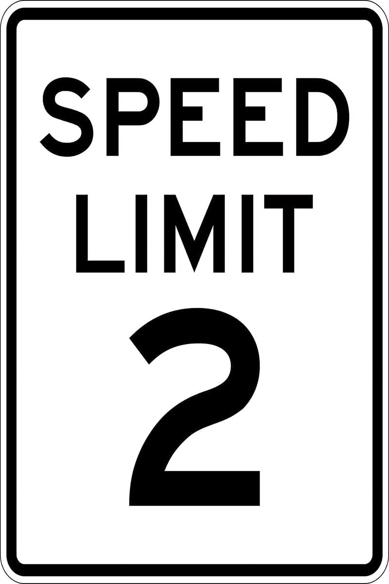 Speed Limit 2 MPH Sign, Warning Traffic Road Street Metal Aluminium ...