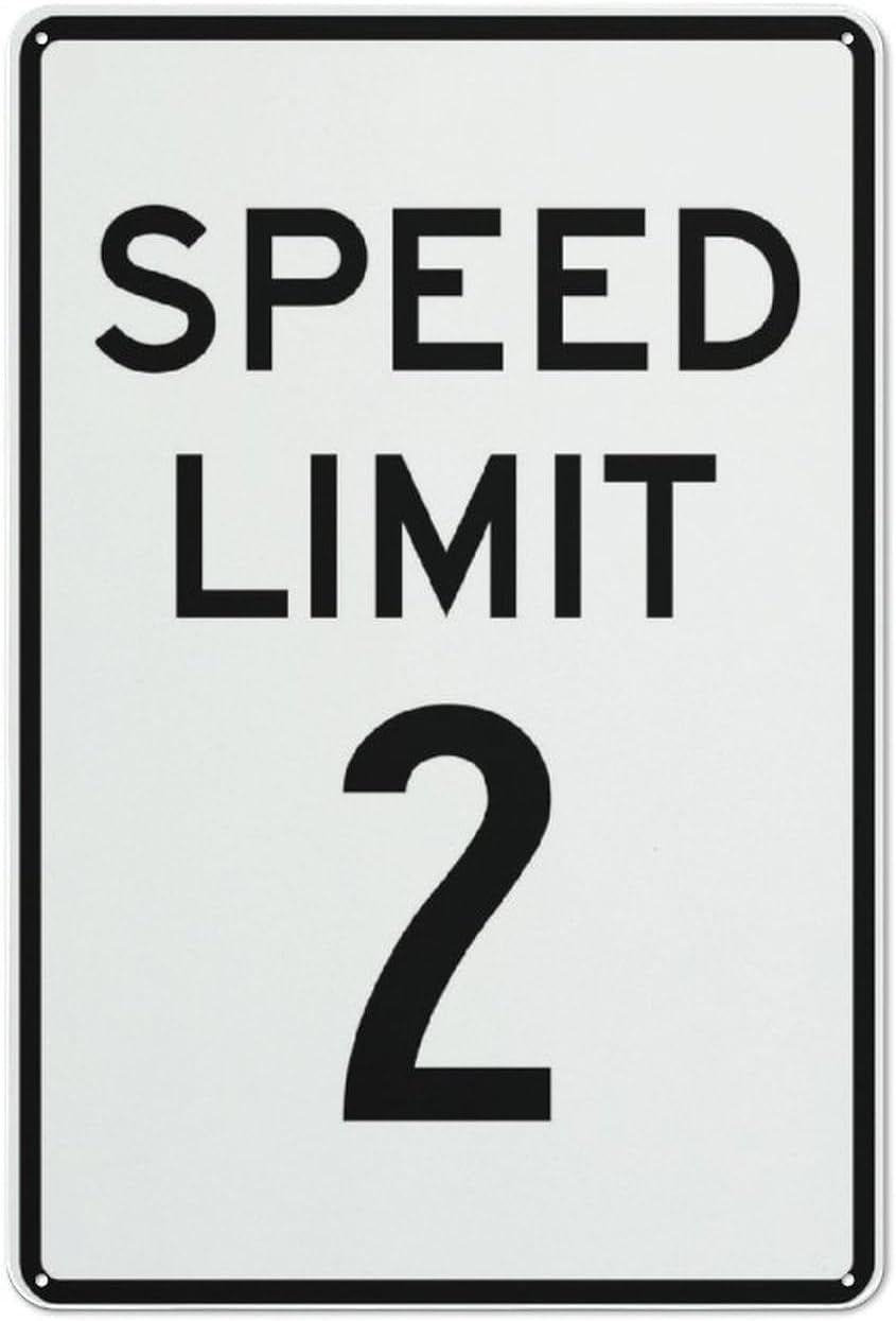 Speed Limit 2 Sign 8X12 Inch Rust Free Aluminum Easy To Read & Sturdy ...