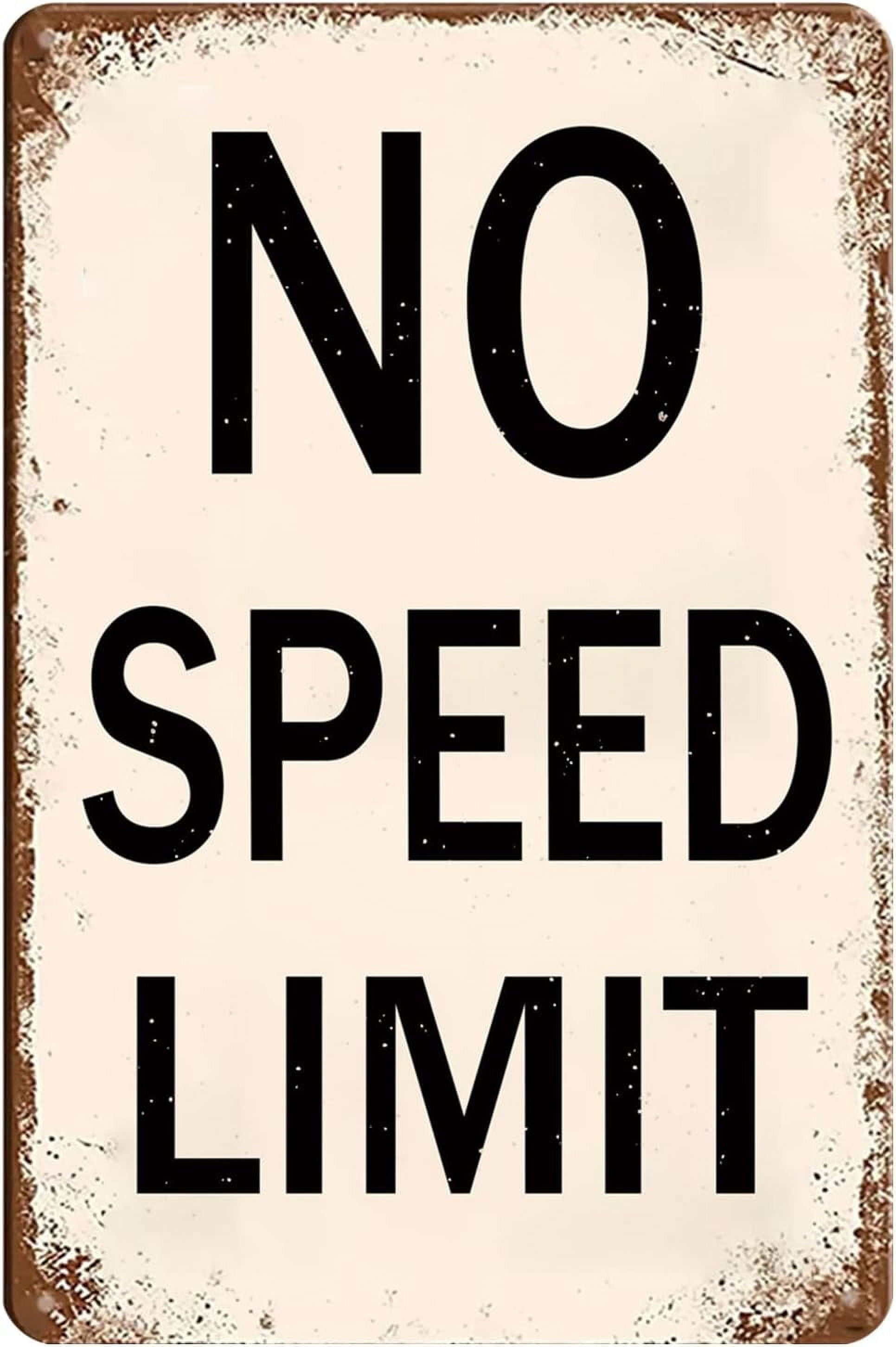 Speed Limit 2 Sign Funny Metal Tin Signs Vintage Speed Limit Signs 8x12 ...