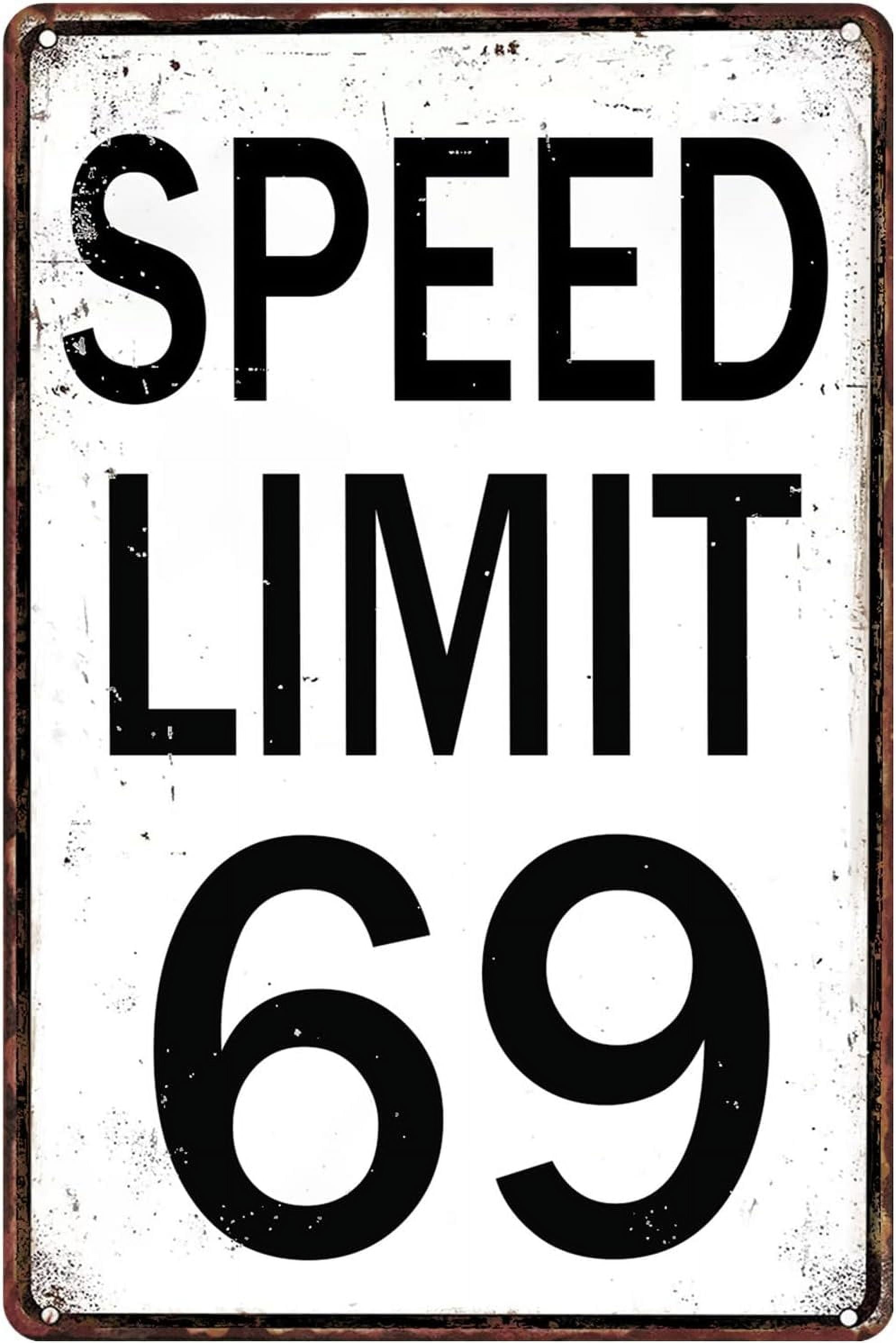 Speed Limit 2 Sign Funny Metal Tin Signs Vintage Speed Limit Signs 8x12 ...