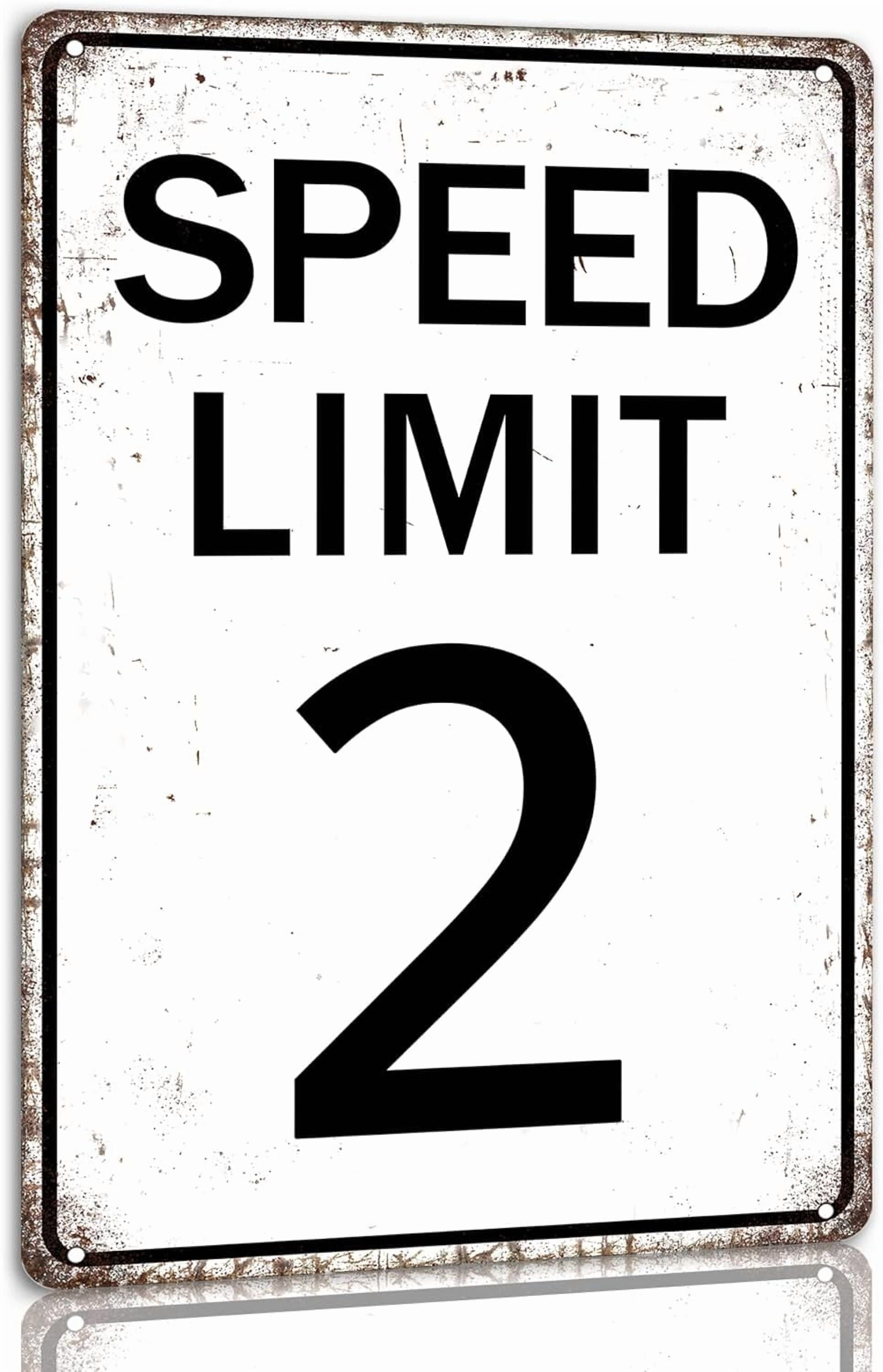 Speed Limit 2 Warning Traffic Road Street Metal Tin Sign Indoor/outdoor ...
