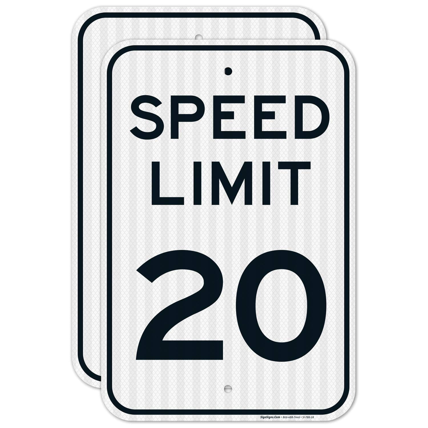 Speed Limit 20 MPH Sign, 12x16 Inches, 3M EGP Reflective .063 Aluminum ...