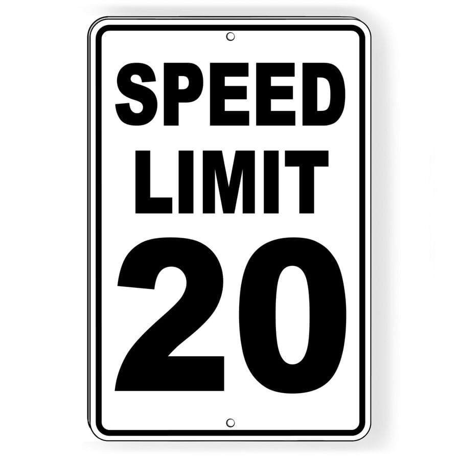Speed Limit 20 Sign / Metal Magnetic Yard Decal mph slow warning slow ...