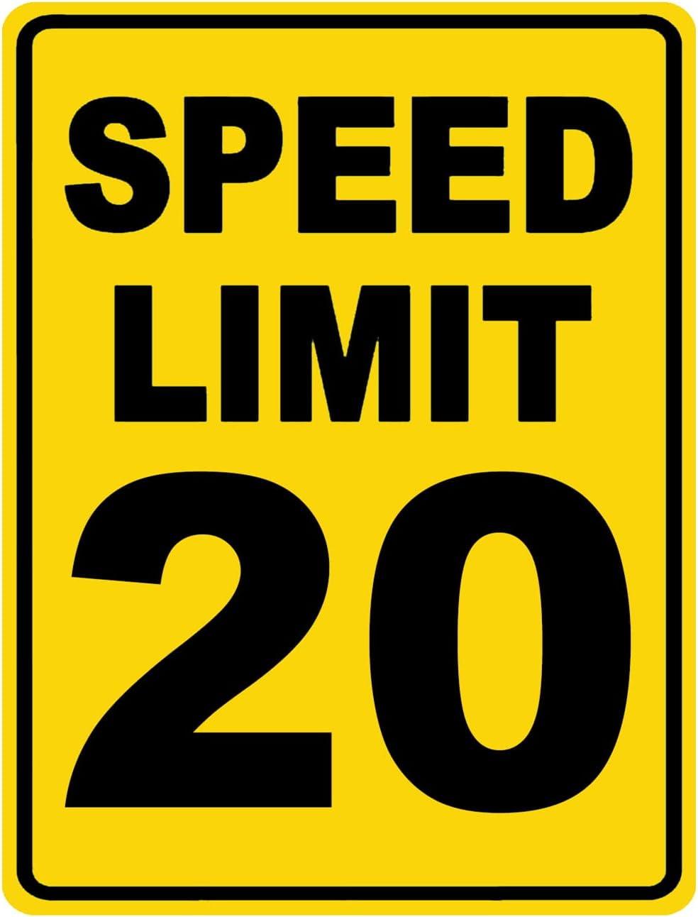Speed Limit 20 Sign Mph Slow Warning Traffic Road Highway Metal Tin ...