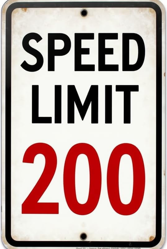 Speed Limit 200 Metal Signs Aluminum Metal Sign Vintage Sign Wall Decor ...