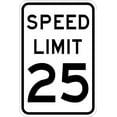 Speed Limit 25 Sign - 12 x 18 Road Sign. - Walmart.com