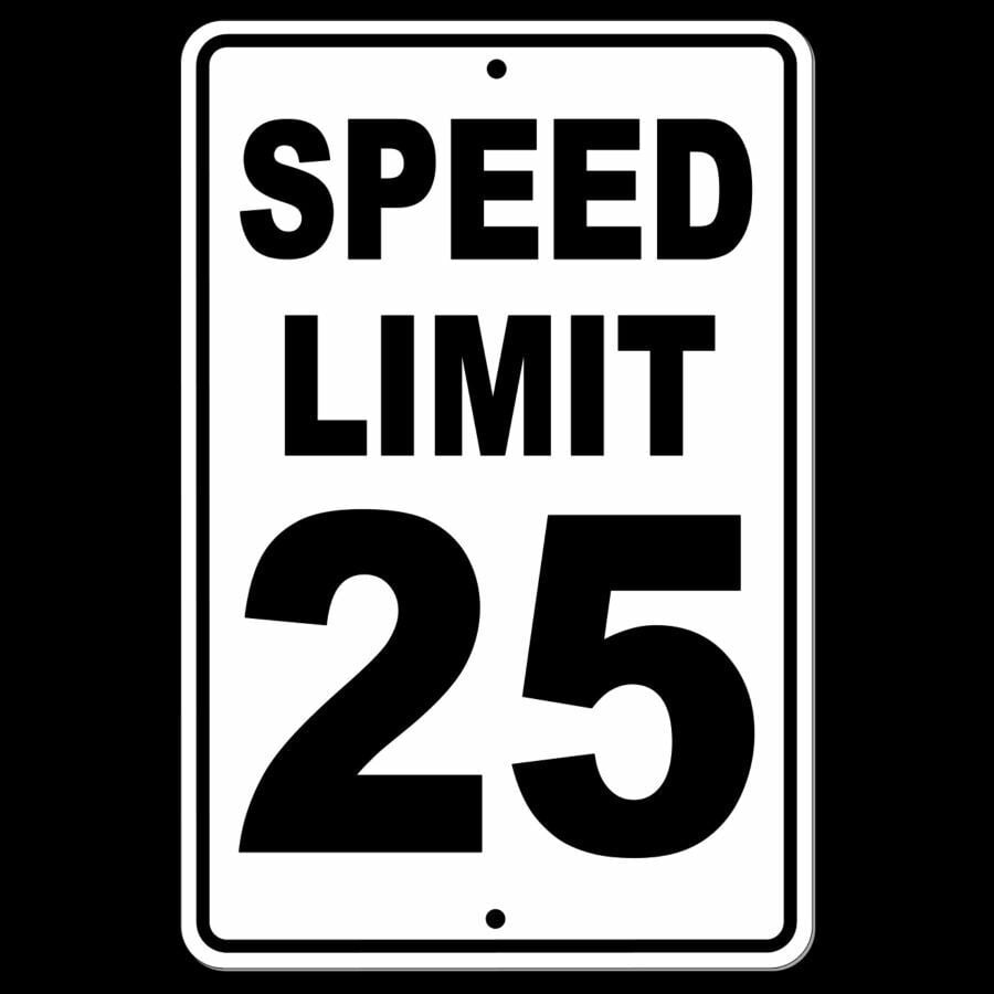 Speed Limit 25 Sign METAL mph slow warning traffic enforced Size: 8 x ...
