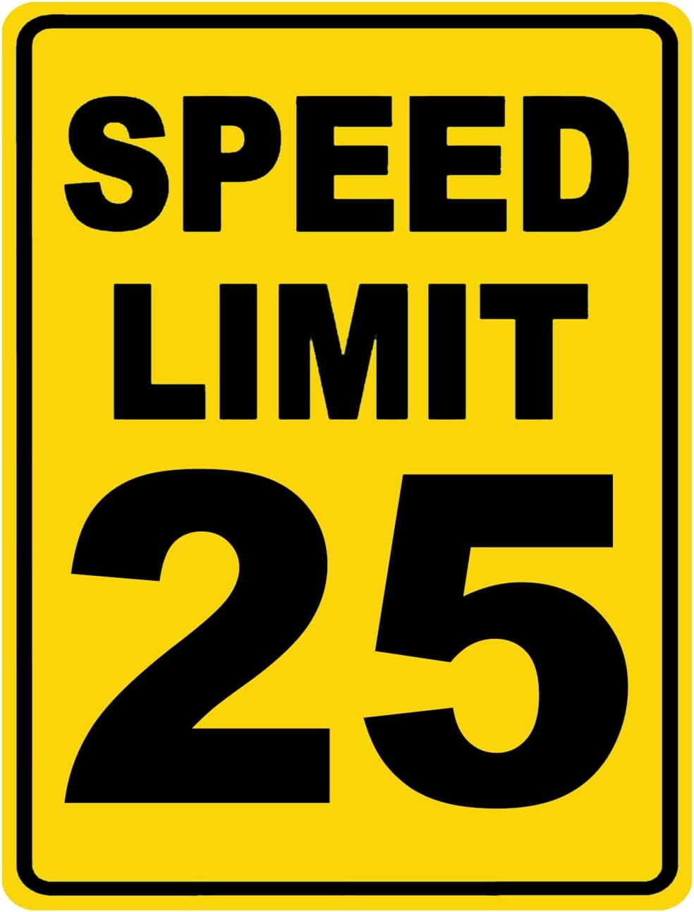 Speed Limit 25 Sign Mph Slow Warning Dector Traffic Road Highway Metal ...
