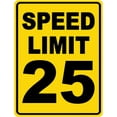 Speed Limit 25 Sign Mph Slow Warning Dector Traffic Road Highway Metal ...
