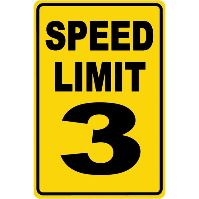 Speed Limit 3 Sign Mph Slow Warning Dector Traffic Road Highway Metal ...