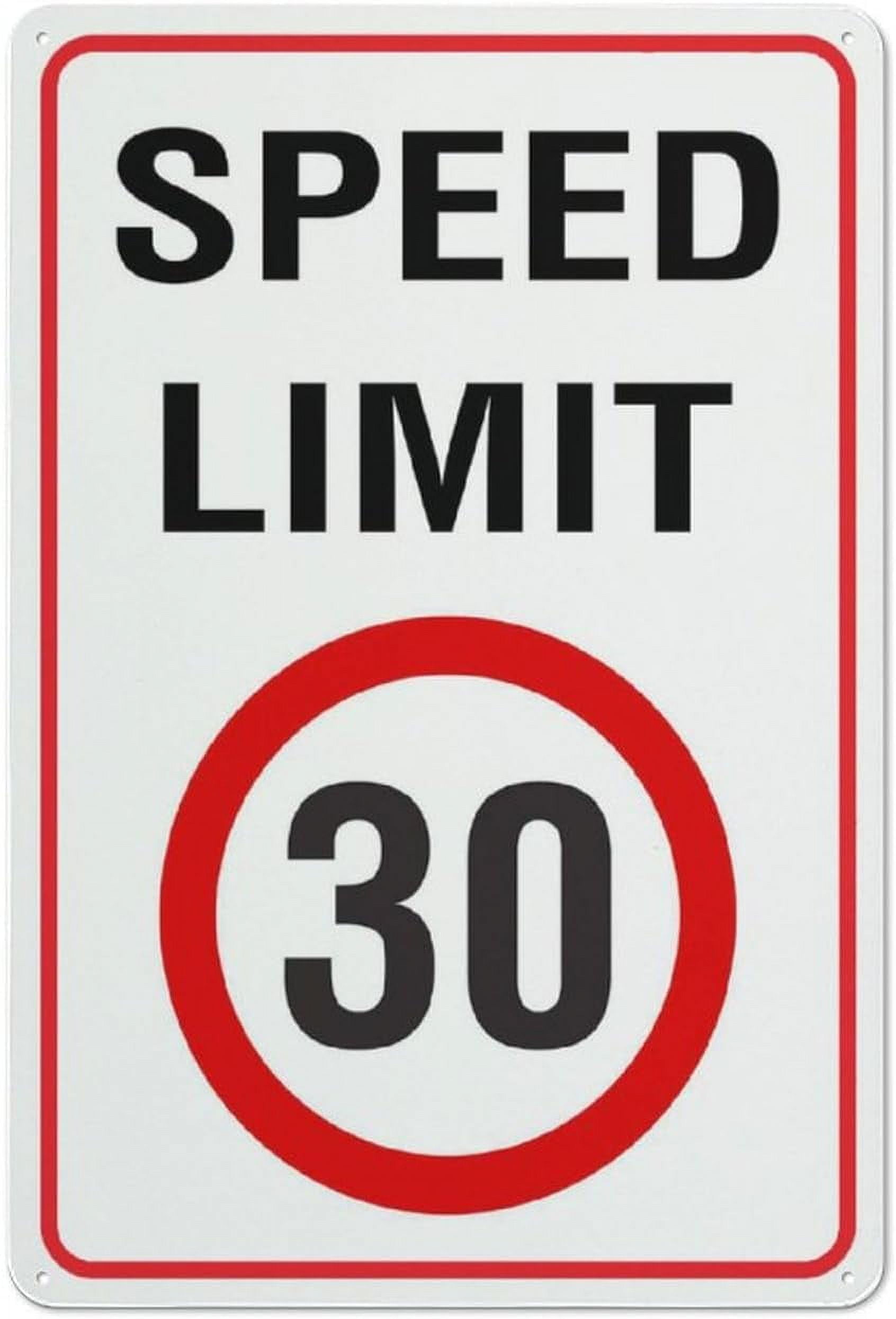 Speed Limit 30Km Sign Outdoor Metal Sign - 12 X 8 Metal Signs For ...