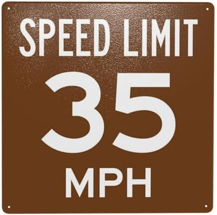 Speed Limit 35 MPH Warning Sign, Rules Security Metal Signs for Outdoor ...