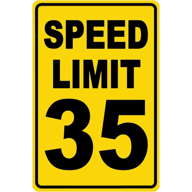 Speed Limit 35 Sign Mph Slow Warning Dector Traffic Road Highway Metal ...