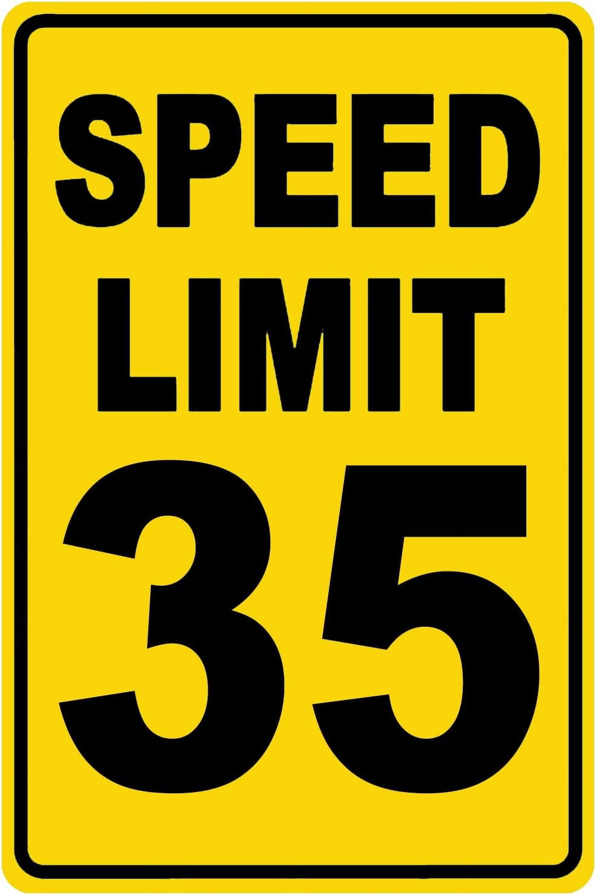 Speed Limit 35 Sign Mph Slow Warning Dector Traffic Road Highway Metal ...