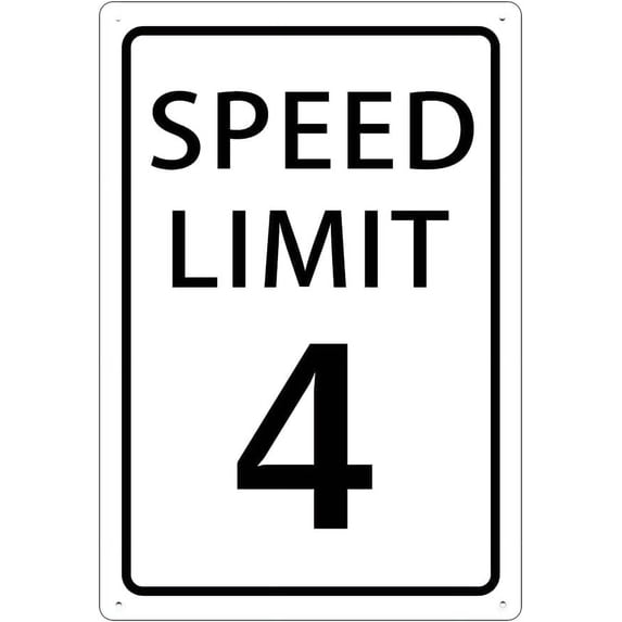 Speed Limit 4 Sign Metal Mph Slow Warning Traffic Road Street Signs ...