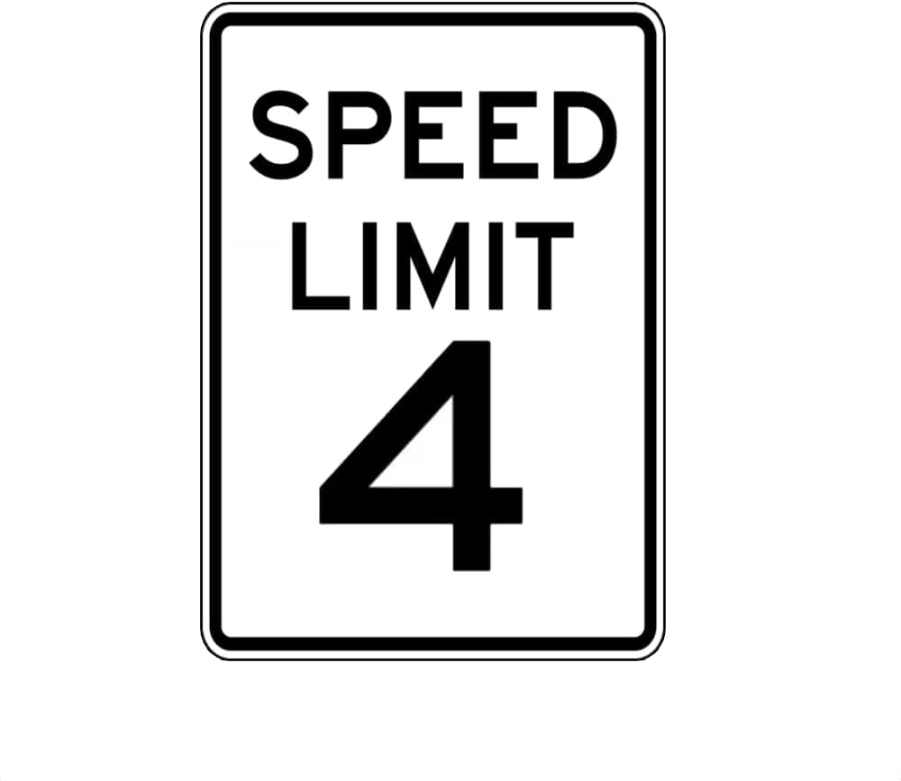 Speed Limit 4 Sign White Black Metal Sign Street Exit Sign 7.8x11.8 ...