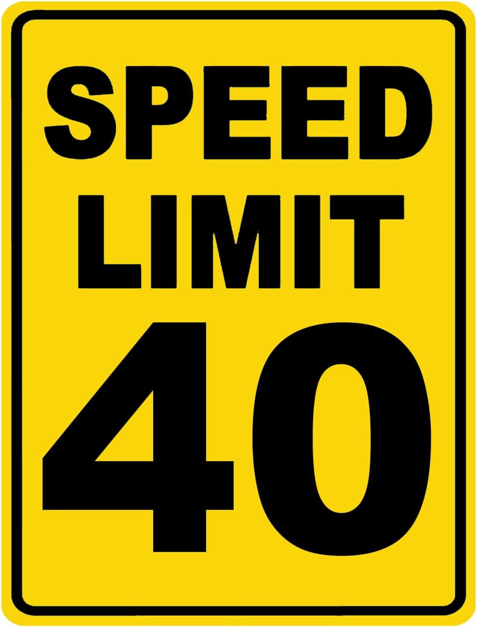 Speed Limit 40 Sign Mph Slow Warning Traffic Road Highway Metal Tin ...