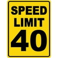 Speed Limit 40 Sign Mph Slow Warning Traffic Road Highway Metal Tin ...