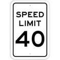 Speed Limit 40 Sign - Walmart.com