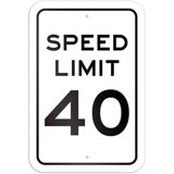 Speed Limit 40 Sign - Walmart.com