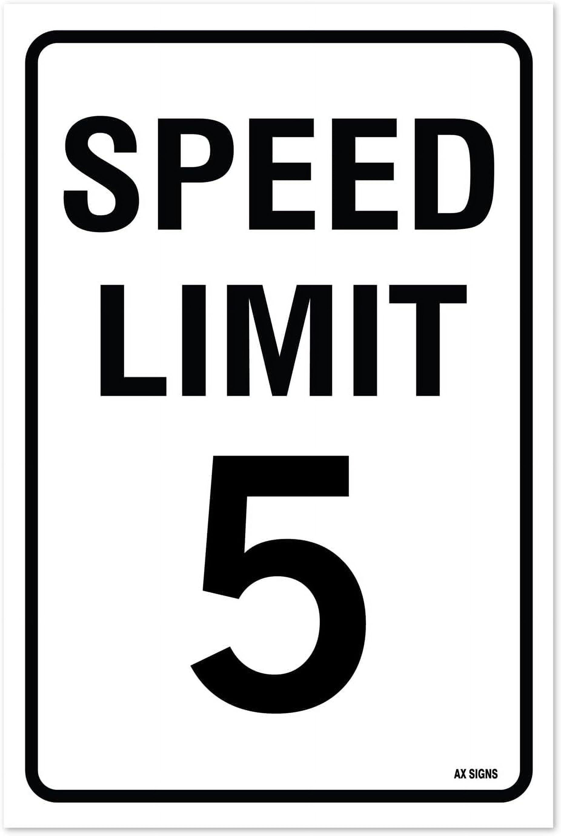 Speed Limit 5 MPH Sign, 12" X 8" Inch Vinyl Sticker, Indoor and Outdoor ...