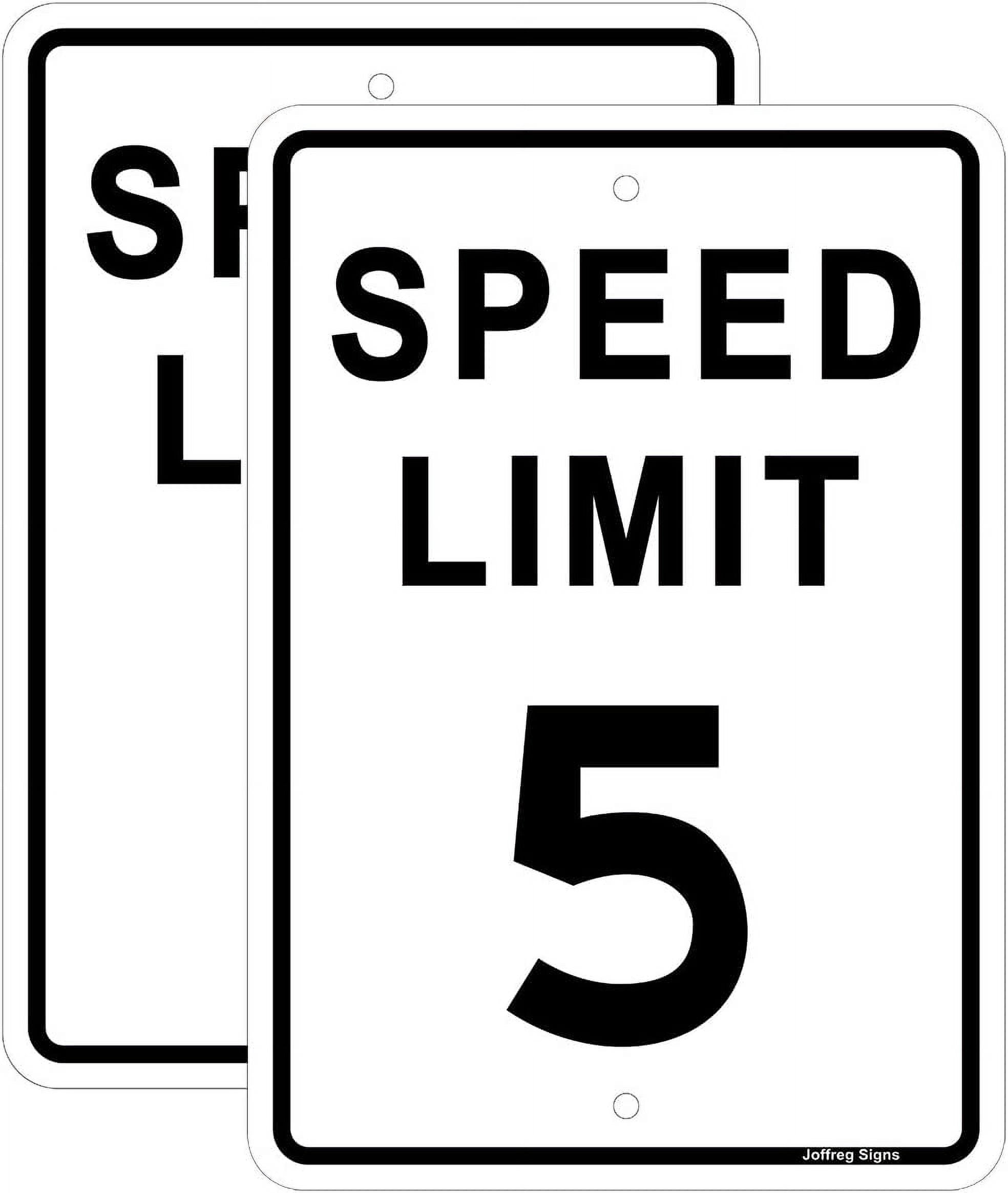 Speed Limit 5 MPH Sign,16 x12 Inches,Reflective Aluminum,2 Pack ...