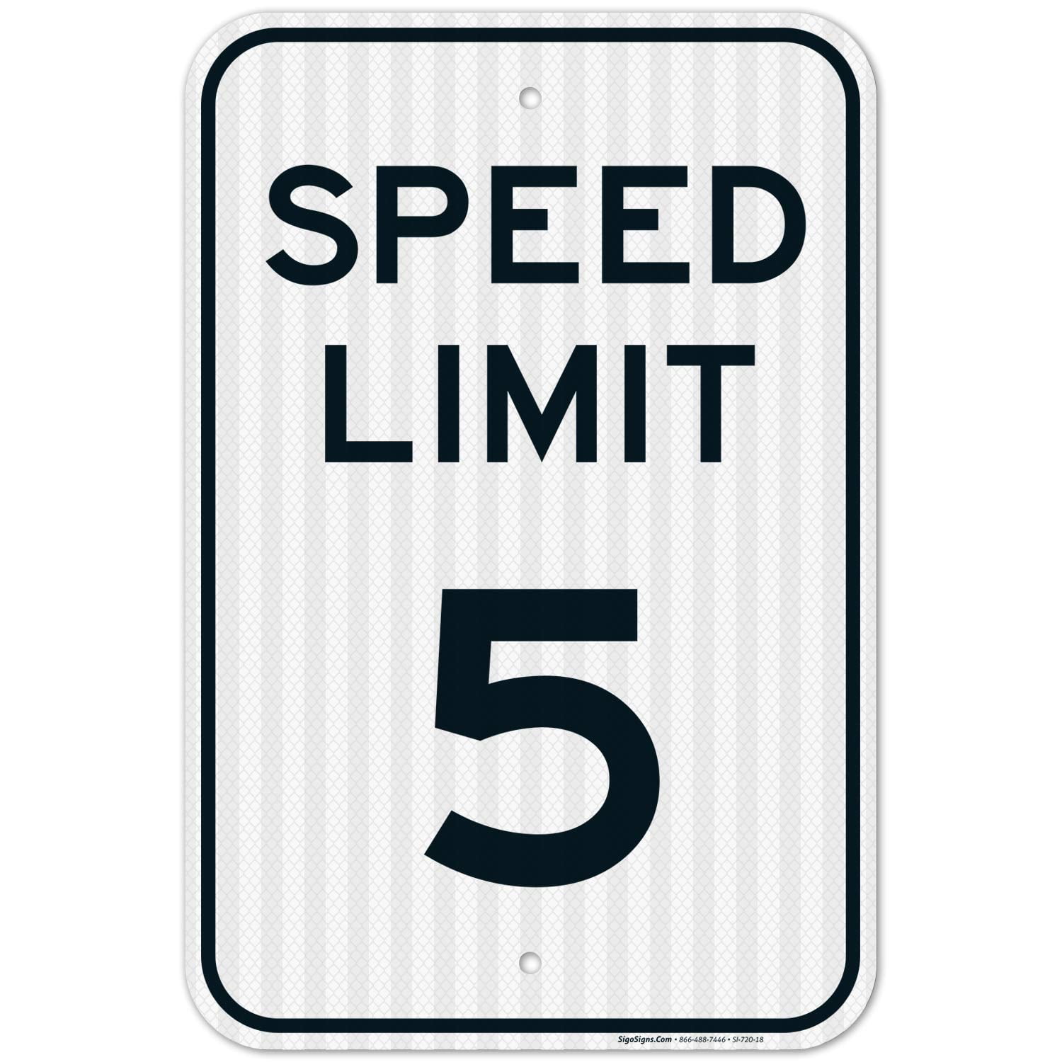 Speed Limit 5 MPH Sign, (2 Pack) 12x16 Inches, 3M EGP Reflective .063 ...