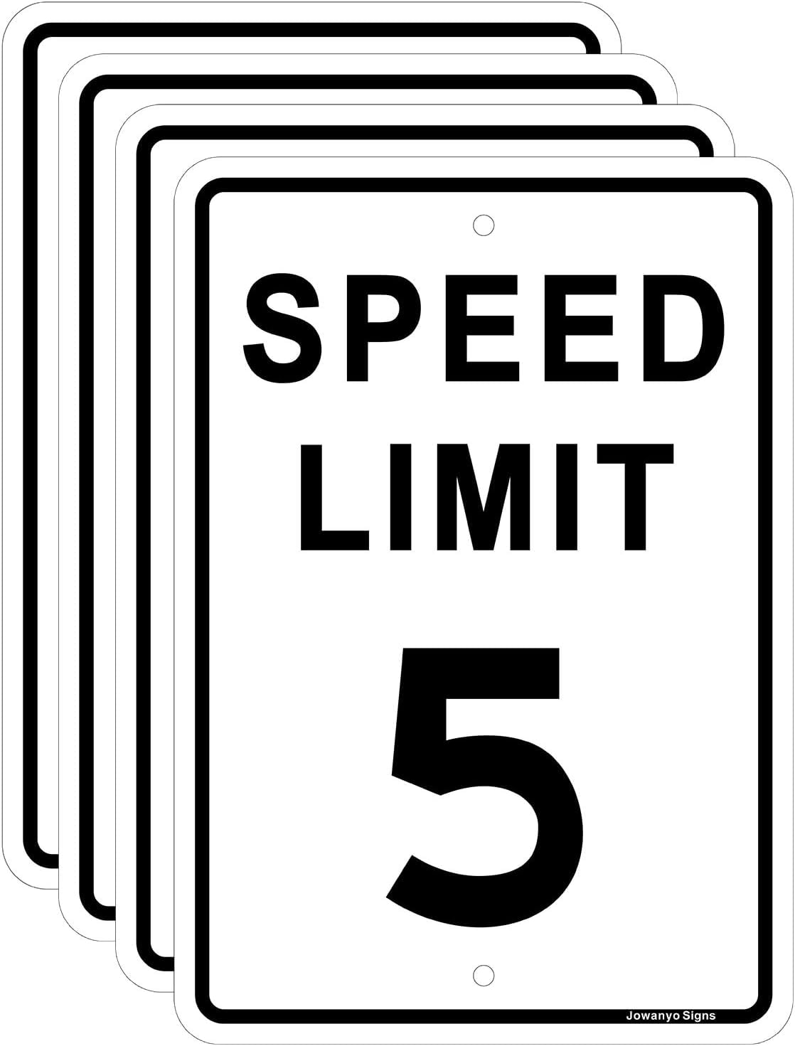 Speed Limit 5 MPH Sign,Slow Down Traffic Sign,16 X 12 inches,Reflective ...