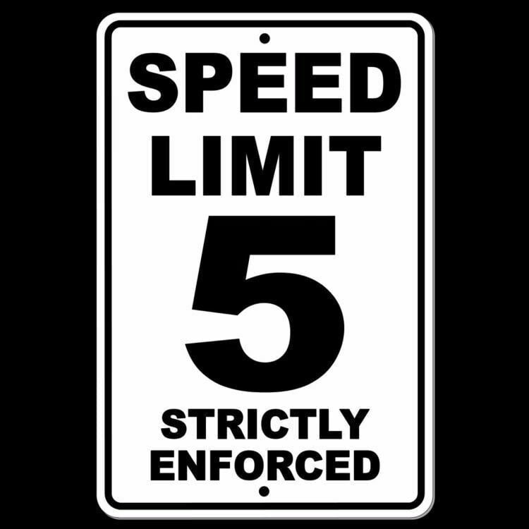 Speed Limit 5 Strictly Enforced Sign Metal Aluminum MPH slow WARNING ...