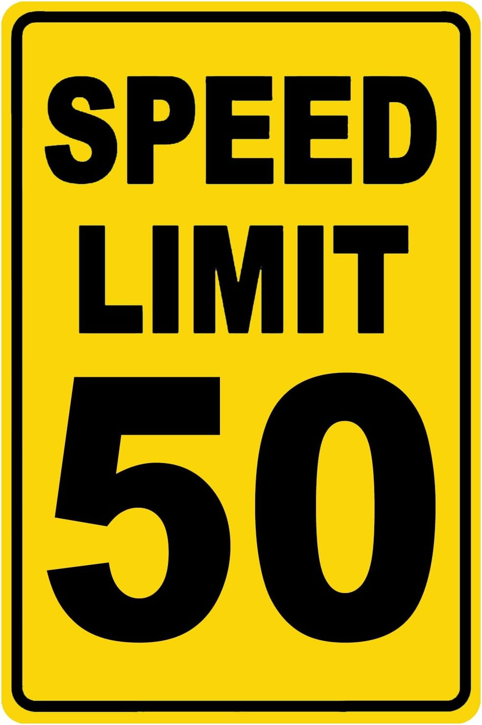 Speed Limit 50 Sign Mph Slow Warning Dector Traffic Road Highway Metal ...