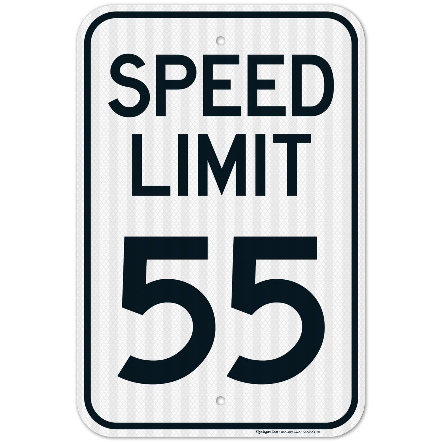 Speed Limit 55 Mph Sign, 16x12 Inches, Rust Free .040 Aluminum, Fade ...