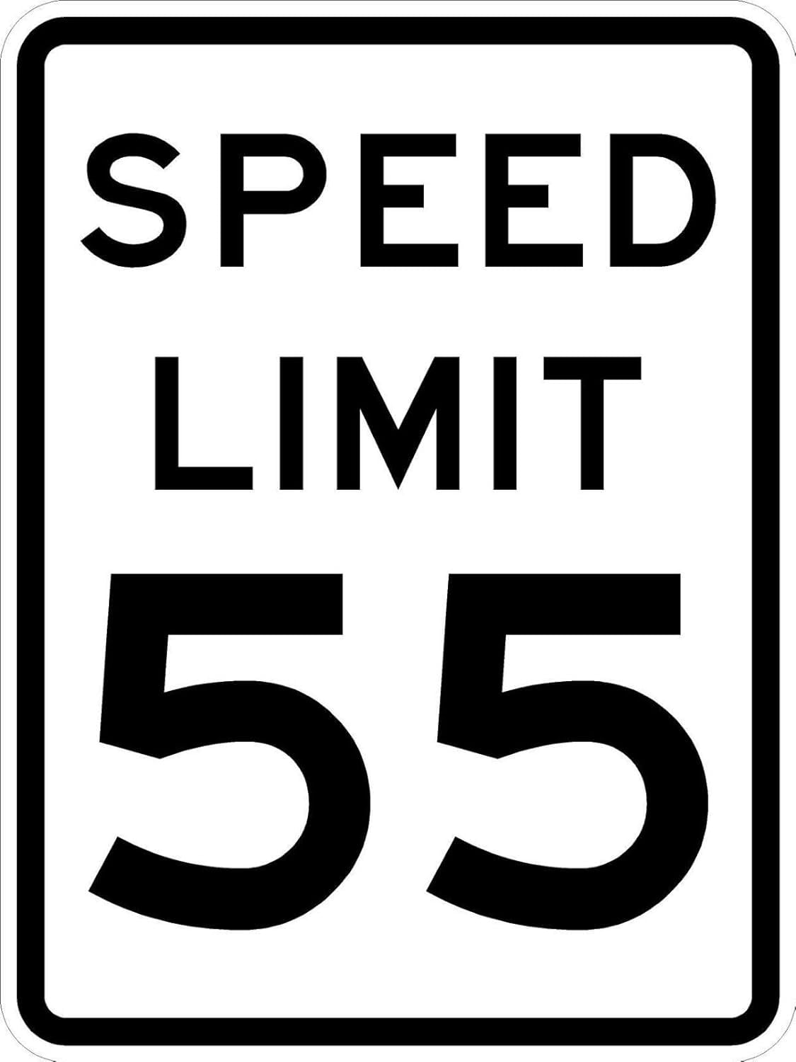 Speed Limit 55 Sign - 8 x 12. A Real Sign. 10 Year 3M Warranty ...