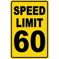 Speed Limit 60 Sign Mph Slow Warning Dector Traffic Road Highway Metal ...