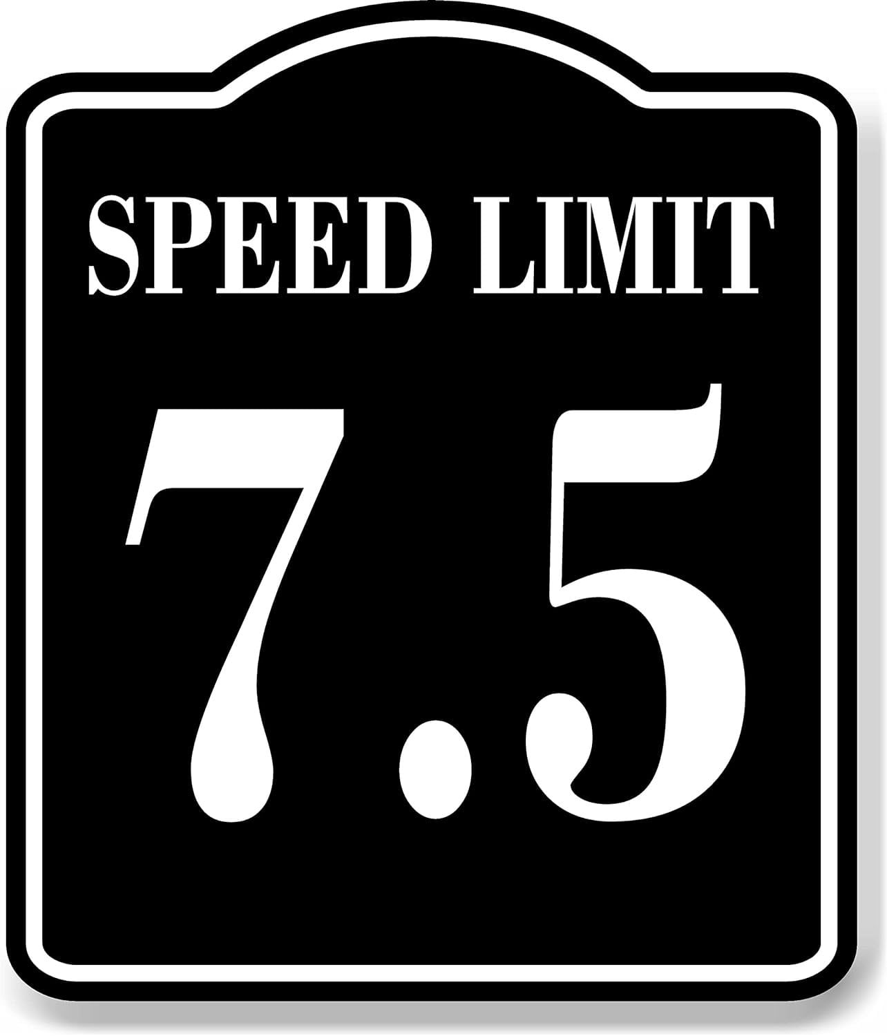 Speed Limit 7.5 BLACK Aluminum Composite Sign, 15"x18" - Walmart.com