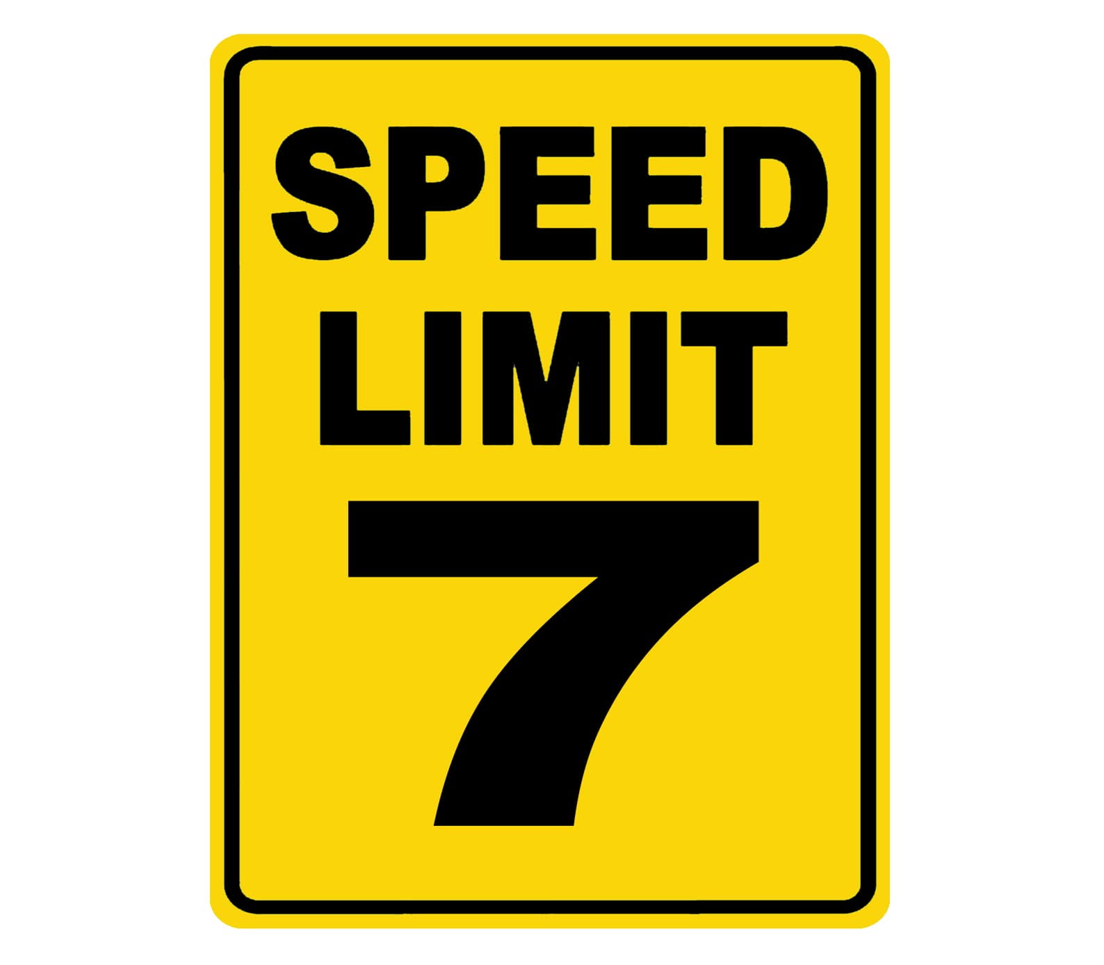 Speed Limit 7 Sign Mph Slow Warning Traffic Road Highway Metal Tin Sign ...