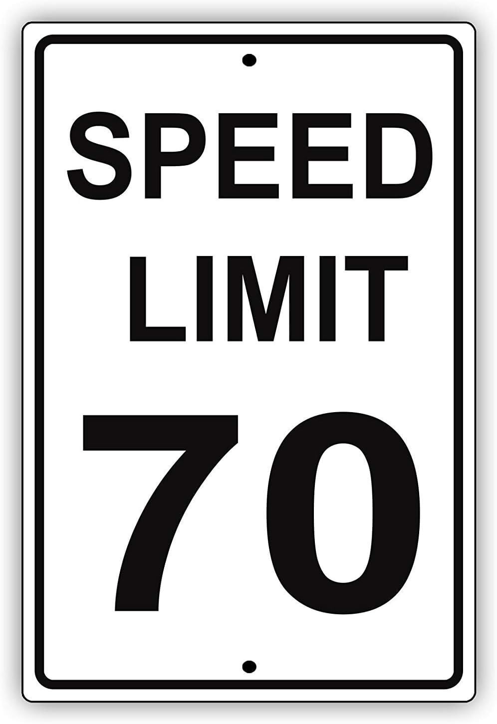 Speed Limit 70 MPH Miles per Hour Black Letters Zone Slow Down Speeding ...