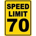 Speed Limit 70 Sign Mph Slow Warning Traffic Road Highway Metal Tin ...