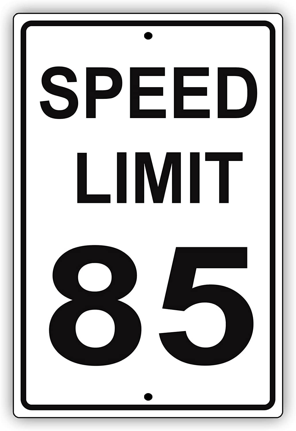 Speed Limit 85 MPH Miles Per Hour Black Letters Zone Slow Down Speeding ...