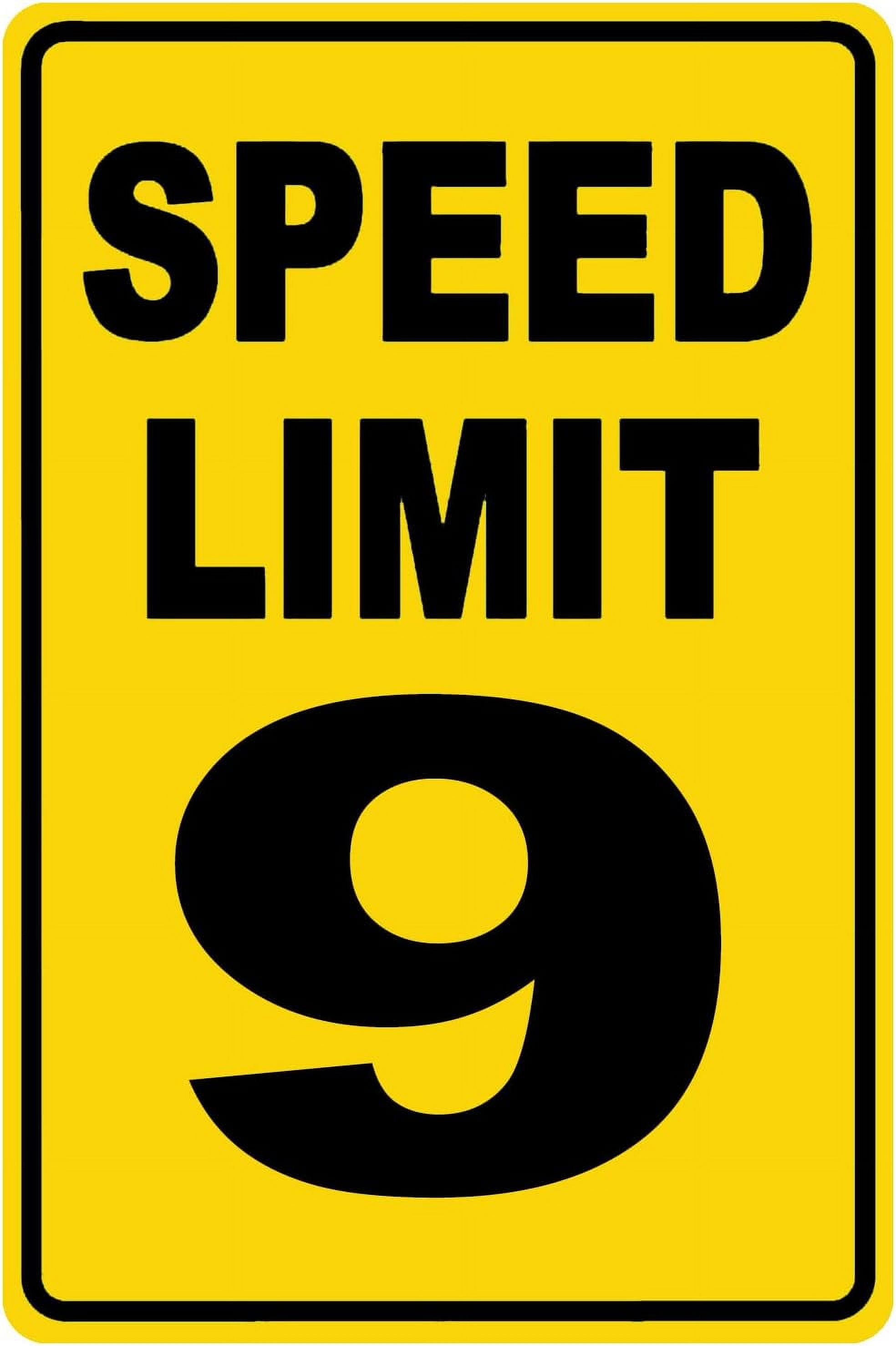 Speed Limit 9 Sign Mph Slow Warning Traffic Road Highway Metal Tin Sign ...