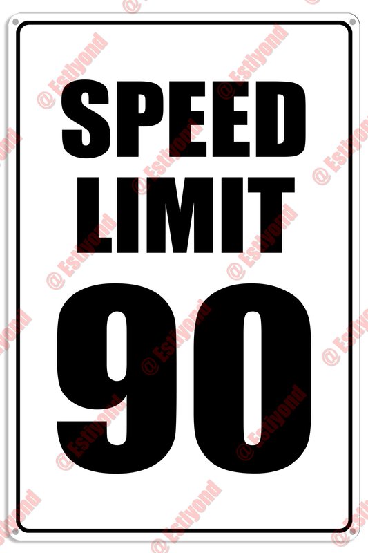 Speed Limit 90 Mph-Slow-Warning-Traffic-Enforced Caution Warning ...