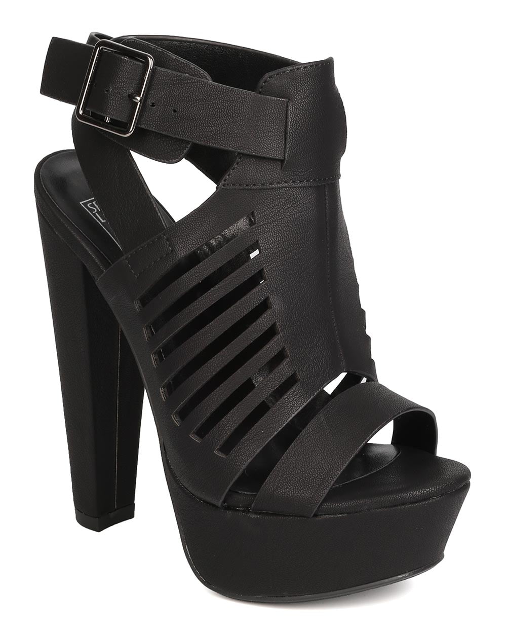 Speed Limit 98 FI64 Women Nubuck Peep Toe Caged Platform Chunky Heel ...