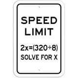 Speed Limit Algebra Math Problem Sign - Walmart.com