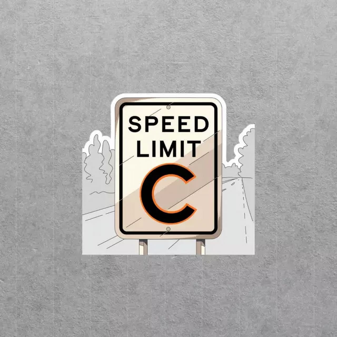 Speed Limit C Traffic Sign Sticker For Cars Bumpers Laptopsphone Decal ...