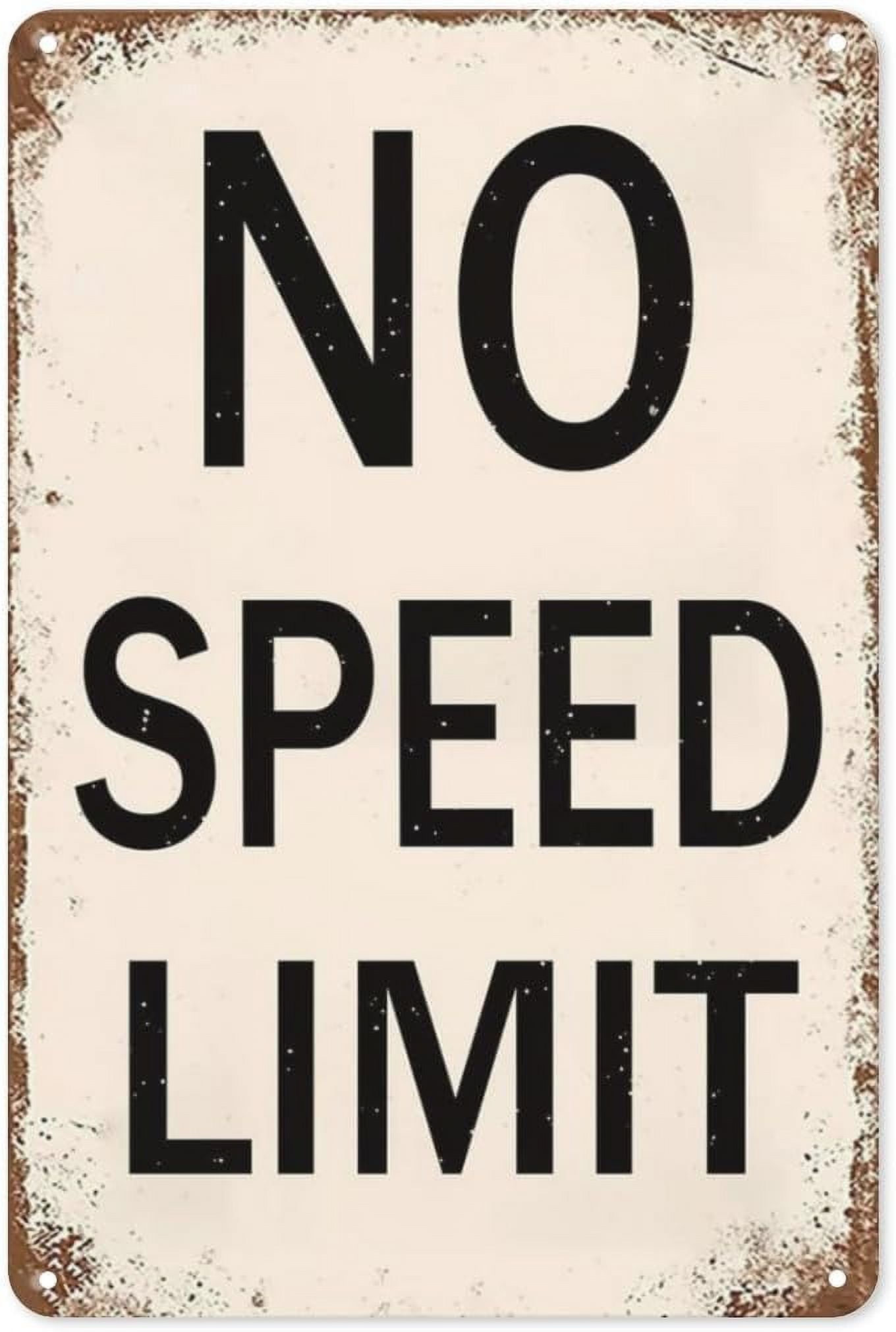 No Speed Limit Metal Tin Signs-Metal Tin Exquisite Wall Art Decor ...