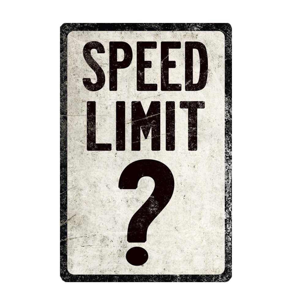 Speed Limit Question Mark Sign Metal Tin Signs, Speed Limit Poster for ...