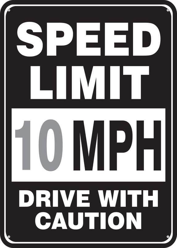 Speed Limit Sign Speed Limit 10 Mph Drive With Caution Outdoor Metal ...