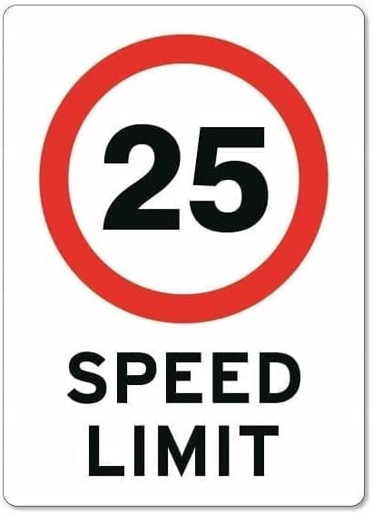 Speed Limit Sign 25 Traffic and Parking Speed Limit Signs Metal Tin ...