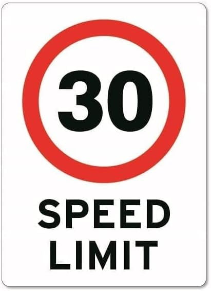 Speed Limit Sign 30 Traffic and Parking Speed Limit Signs Metal Tin ...